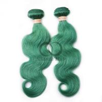 China Green Body Wave Remy Human Hair Bundles 10-28 Inch Double Wefted Sew In Weave for sale