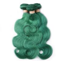 China Green Body Wave Remy Human Hair Bundles 10-28 Inch Double Wefted Sew In Weave for sale