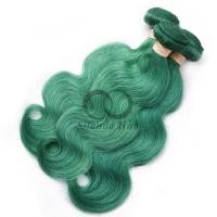 China Green Body Wave Remy Human Hair Bundles 10-28 Inch Double Wefted Sew In Weave for sale