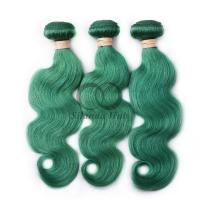 China Green Body Wave Remy Human Hair Bundles 10-28 Inch Double Wefted Sew In Weave for sale