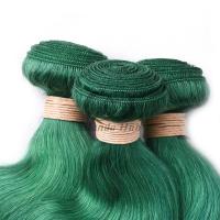China Green Body Wave Remy Human Hair Bundles 10-28 Inch Double Wefted Sew In Weave for sale