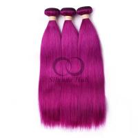 China Purple Straight Remy Human Hair Bundles 10-28 Inch Sew In Weave Brazilian Bundle Deals 3 Bundles Per Set for sale