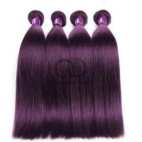 China Purple Straight Remy Human Hair Bundles 10-28 Inch Sew In Weave Brazilian Bundle Deals for sale
