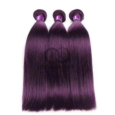 China Purple Straight Remy Human Hair Bundles 10-28 Inch Sew In Weave Brazilian Bundle Deals for sale