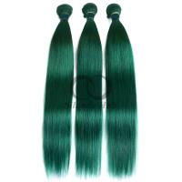 China Green Straight Remy Human Hair Bundles 10-28 Inch Brazilian Sew In Weave 3 Bundles for sale