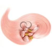 China Pink Straight Remy Human Hair Bundles Sew In Weave 10-28 Inch Brazilian Bundle Deals for sale