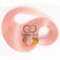 China Pink Straight Remy Human Hair Bundles Sew In Weave 10-28 Inch Brazilian Bundle Deals for sale