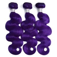 China Purple Body Wave Remy Human Hair Bundles 10-28 Inch Brazilian Sew In Weave 3 Bundles for sale