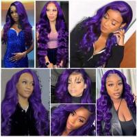 China Purple Body Wave Remy Human Hair Bundles 10-28 Inch Brazilian Sew In Weave 3 Bundles for sale