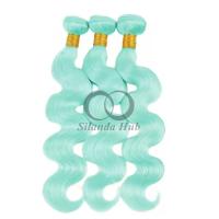 China Green Body Wave Remy Human Hair Bundles 3 Bundles Per Set 10 to 28 Inch Brazilian Weave for sale