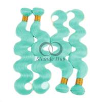 China Green Body Wave Remy Human Hair Bundles 3 Bundles Per Set 10 to 28 Inch Brazilian Weave for sale