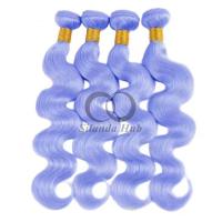 China Purple Body Wave Remy Human Hair Bundles 10-28 Inch Brazilian Sew In Weave 3 Bundles Set for sale