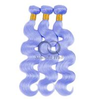 China Purple Body Wave Remy Human Hair Bundles 10-28 Inch Brazilian Sew In Weave 3 Bundles Set for sale