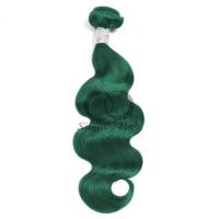 China Green Body Wave Remy Human Hair Bundles Sew In Weave Brazilian 3 Bundles 10-28 Inch for sale