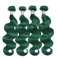 China Green Body Wave Remy Human Hair Bundles Sew In Weave Brazilian 3 Bundles 10-28 Inch for sale