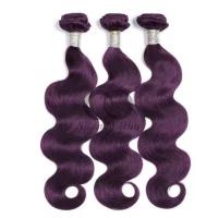 China Purple Body Wave Remy Human Hair Bundles 10-28 Inch Brazilian Weave 3 Bundles for sale