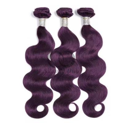 China Purple Body Wave Remy Human Hair Bundles 10-28 Inch Brazilian Weave 3 Bundles for sale