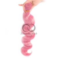 China Pink Body Wave Remy Human Hair Bundles 10-28 Inch Brazilian Sew In Weave 3 Bundles for sale
