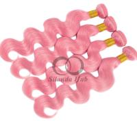 China Pink Body Wave Remy Human Hair Bundles 10-28 Inch Brazilian Sew In Weave 3 Bundles for sale