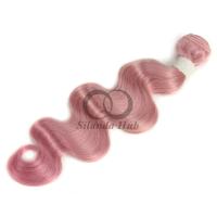 China Pink Body Wave Remy Human Hair Bundles 10-28 Inch Brazilian Sew In Weave 3 Bundles for sale