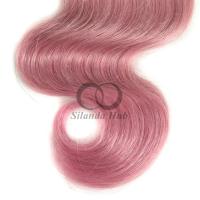China Pink Body Wave Remy Human Hair Bundles 10-28 Inch Brazilian Sew In Weave 3 Bundles for sale