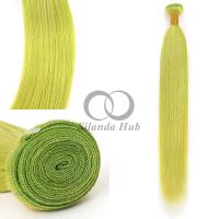 China Green Straight Remy Human Hair Bundles 10-28 Inch Brazilian Weave 3 Bundles Per Set for sale