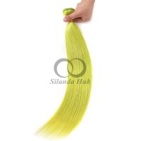 China Green Straight Remy Human Hair Bundles 10-28 Inch Brazilian Weave 3 Bundles Per Set for sale