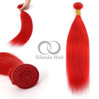 China Red Straight Remy Human Hair Bundles Sew In Weave 10-28 Inch Brazilian Bundle Deals for sale