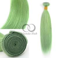 China Green Straight Remy Human Hair Bundles 10-28 Inch Brazilian Sew In Weave 3 Bundles for sale