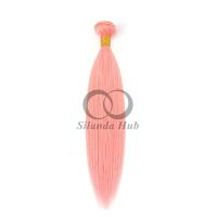 China Pink Straight Remy Human Hair Bundles 10-28 Inch Sew In Weave Brazilian Bundle Deals for sale