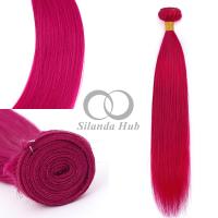 China Rose Red Straight Remy Human Hair Bundles Sew In Weave Brazilian 10 to 28 Inch for sale
