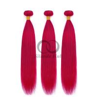 China Rose Red Straight Remy Human Hair Bundles Sew In Weave Brazilian 10 to 28 Inch for sale