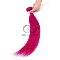 China Rose Red Straight Remy Human Hair Bundles Sew In Weave Brazilian 10 to 28 Inch for sale