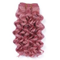 China Pink Deep Curly Remy Human Hair Bundles 10-28 Inch Brazilian Sew In Weave 3 Bundles Per Set for sale