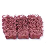 China Pink Deep Curly Remy Human Hair Bundles 10-28 Inch Brazilian Sew In Weave 3 Bundles Per Set for sale