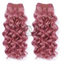 China Pink Deep Curly Remy Human Hair Bundles 10-28 Inch Brazilian Sew In Weave 3 Bundles Per Set for sale