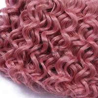 China Pink Deep Curly Remy Human Hair Bundles 10-28 Inch Brazilian Sew In Weave 3 Bundles Per Set for sale