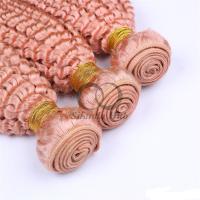 China Pink Kinky Curly Remy Human Hair Bundles 10-28 Inch Sew In Weave Brazilian Bundle Deals for sale