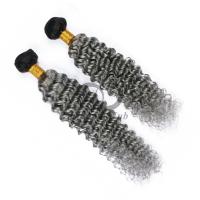 China T1B Grey Deep Wave Remy Human Hair Bundles 10-28 Inch Brazilian Sew In Weave 3 Bundles for sale