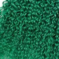 China T1B Green Kinky Curly Remy Human Hair Bundles 10-28 Inch Brazilian Weave for sale