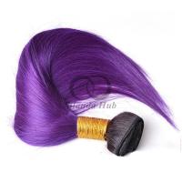 China Brazilian Remy Human Hair Bundles Straight #T1B Purple 10-28 Inch Machine Double Wefted for sale