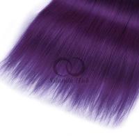 China Brazilian Remy Human Hair Bundles Straight #T1B Purple 10-28 Inch Machine Double Wefted for sale