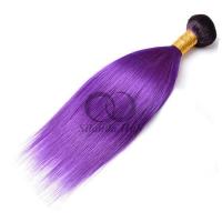 China Brazilian Remy Human Hair Bundles Straight #T1B Purple 10-28 Inch Machine Double Wefted for sale