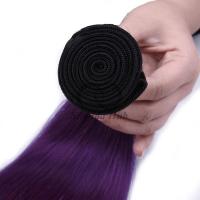 China Brazilian Remy Human Hair Bundles Straight #T1B Purple 10-28 Inch Machine Double Wefted for sale