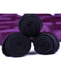 China T1B Purple Body Wave Remy Human Hair Bundles 10-28 Inch Brazilian Sew In Weave for sale