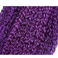 China Remy Human Hair Kinky Curly Bundles #T1B Purple Brazilian Weave 10-28 Inch for sale