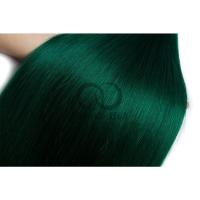 China Remy Human Hair Bundles Straight #T1B Green 10-28 Inch Machine Double Wefted Sew In Weave for sale