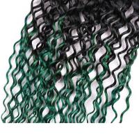 China T1B Green Kinky Curly Remy Human Hair Bundles 10-28 Inch Brazilian Sew In Weave for sale