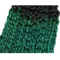 China T1B Green Kinky Curly Remy Human Hair Bundles 10-28 Inch Brazilian Sew In Weave for sale