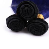 China T1B Blue Straight Remy Human Hair Bundles 10-28 Inch Brazilian Weave 3 Bundles for sale